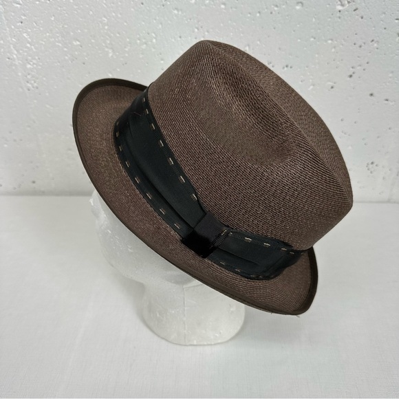 Stetson | Accessories | Vintage Stetson Brown Straw Fedora Cottrells ...
